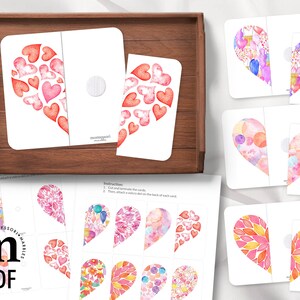 VALENTINES DAY Hearts Symmetry Matching Puzzle Montessori - Etsy