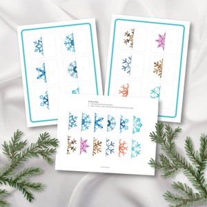 WINTER Complete the Snowflakes Symmetry Puzzles Montessori Inspired ...