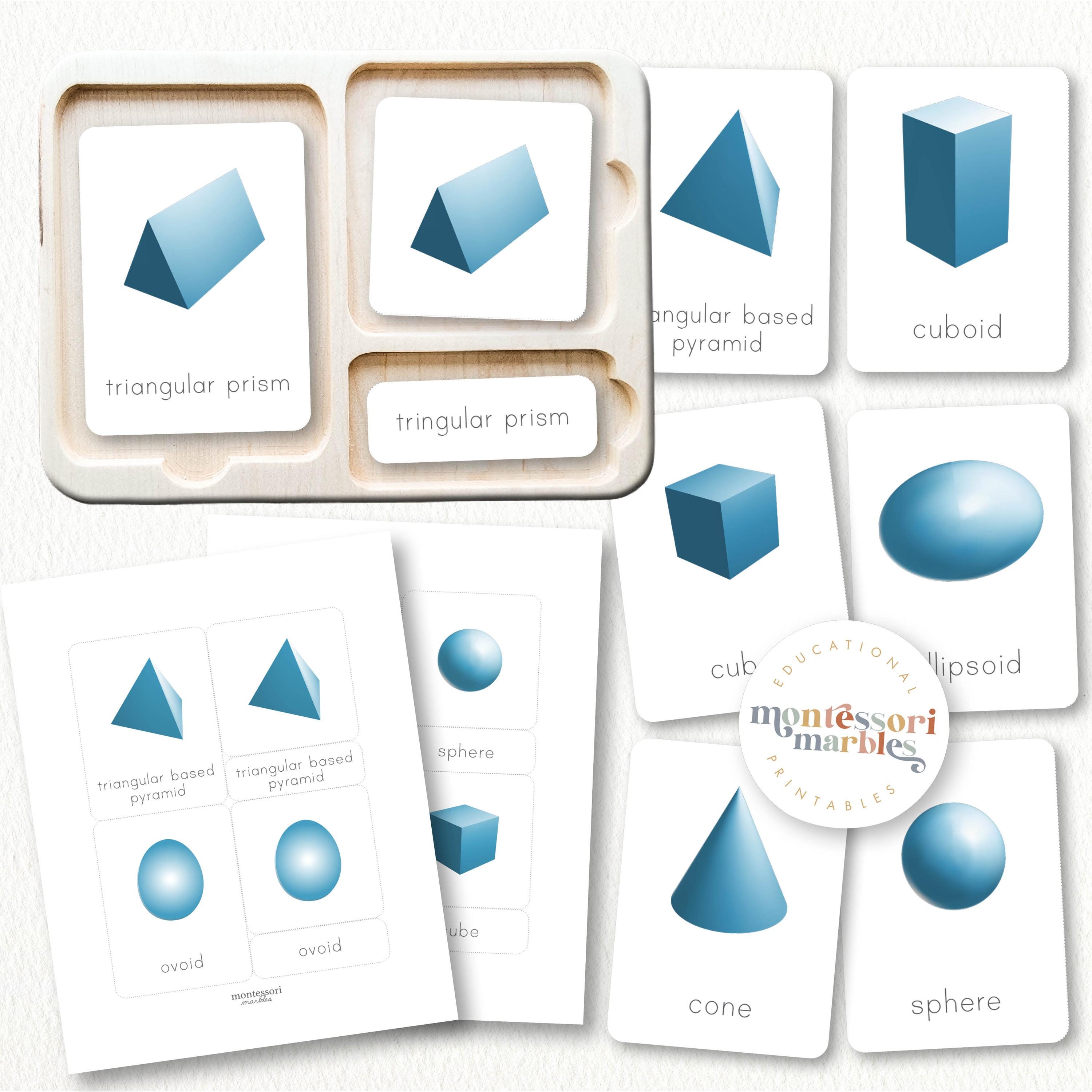 Geometry 3D Shapes Nomenclature Cards | Montessori Mathematics | 10 3 ...