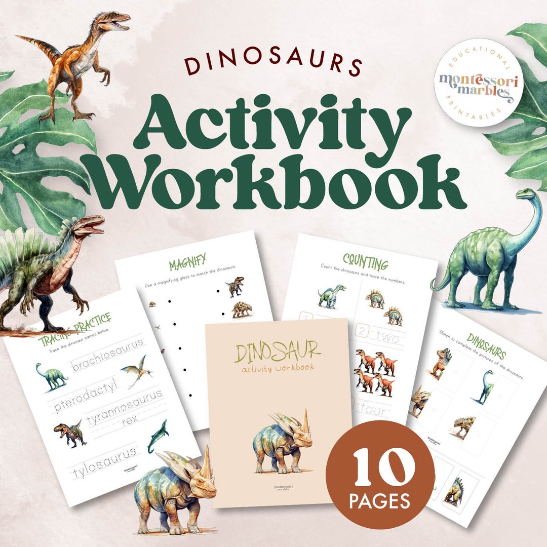 DINOSAUR Activity Workbook | Fun Printable for Dinosaur Week | Morning ...