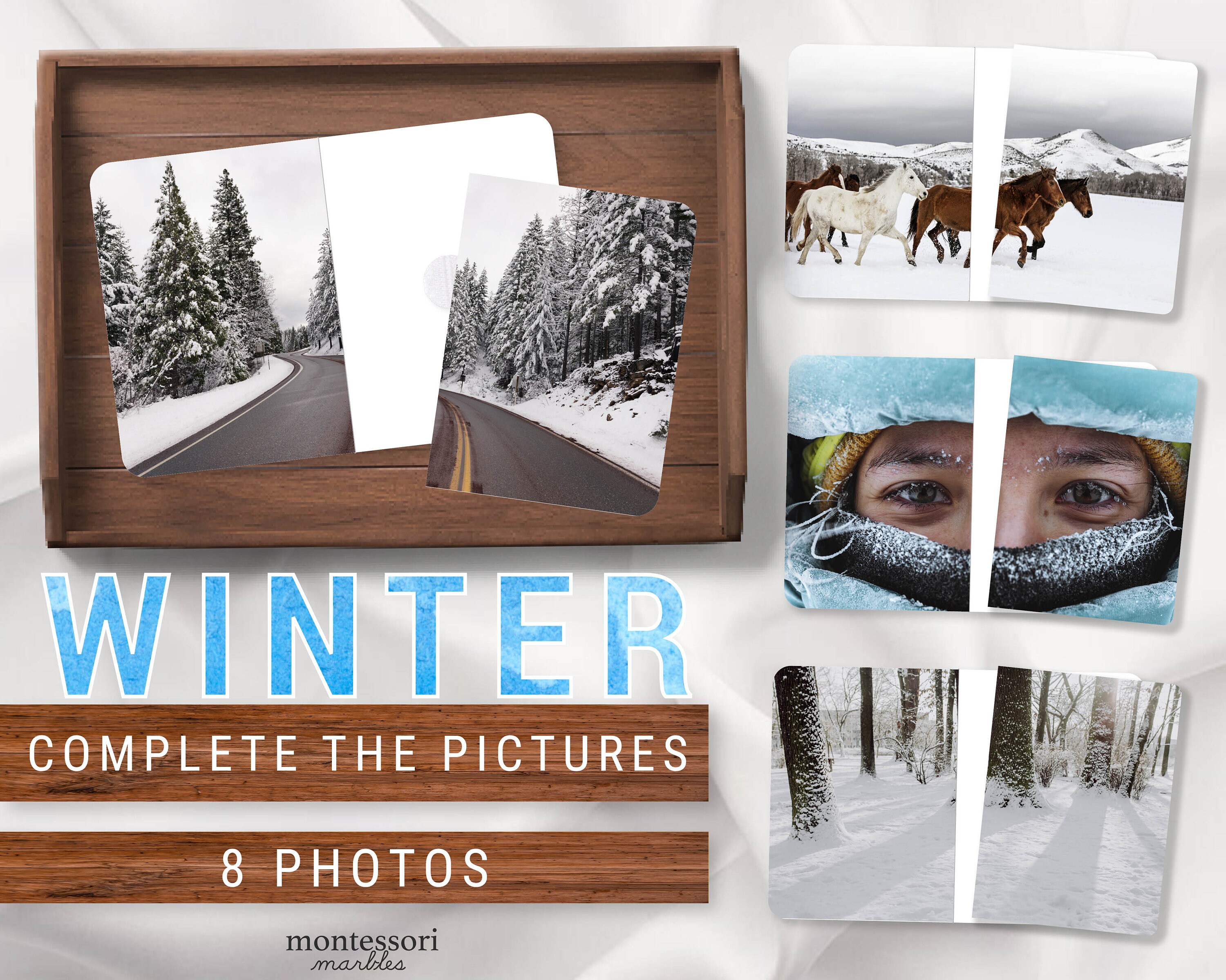 WINTER Complete the Pictures Activity Montessori Inspired - Etsy