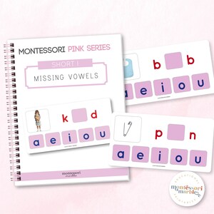 Montessori Pink Series Missing Vowel Short I, Printable Activity ...