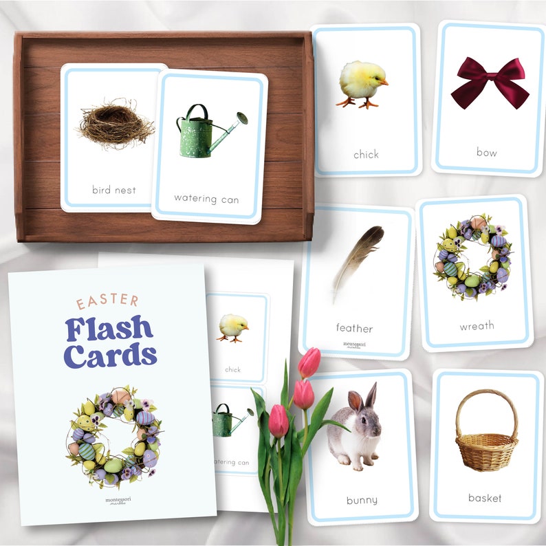 EASTER Flash Cards, Montessori Inspired Printable Vocabulary Cards for ...