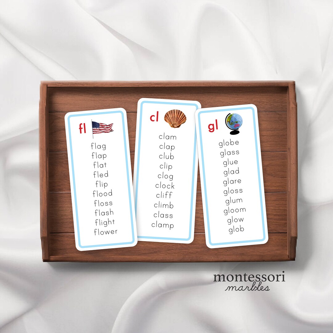 MONTESSORI BLUE SERIES Beginning Blends Word Lists Emerging Readers ...