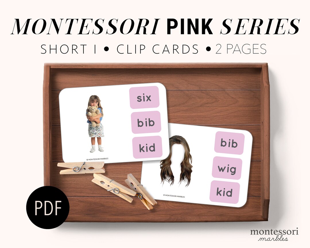 Montessori Pink Series Name the Objects SHORT I Flash Card - Etsy