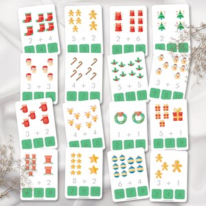 CHRISTMAS Addition Flash Cards, Math Activity, Toddler Preschool ...