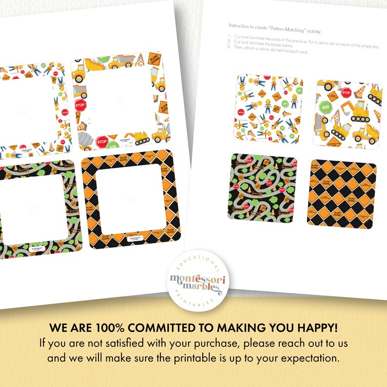 Construction Pattern Matching Puzzle | Montessori Toddler Visual ...
