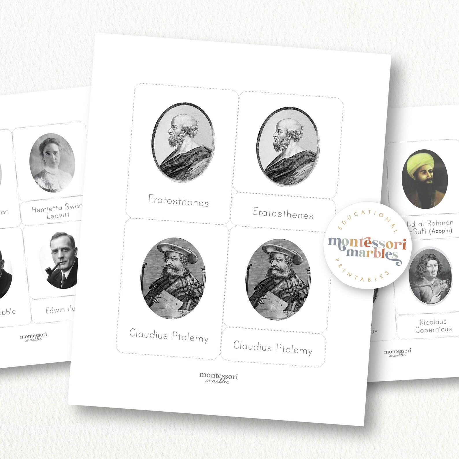 Famous Astronomers Nomenclature Cards | Montessori 3-part Science Cards ...