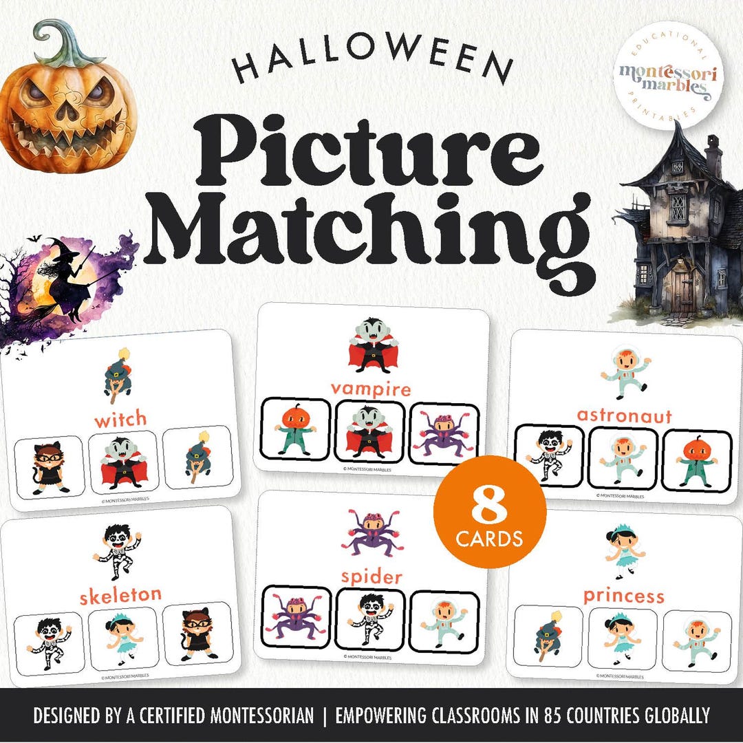 HALLOWEEN COSTUMES Picture Matching Activity | Montessori Inspired ...