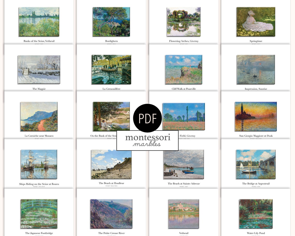 CLAUDE MONET Montessori Picture Binder Art History for | Etsy