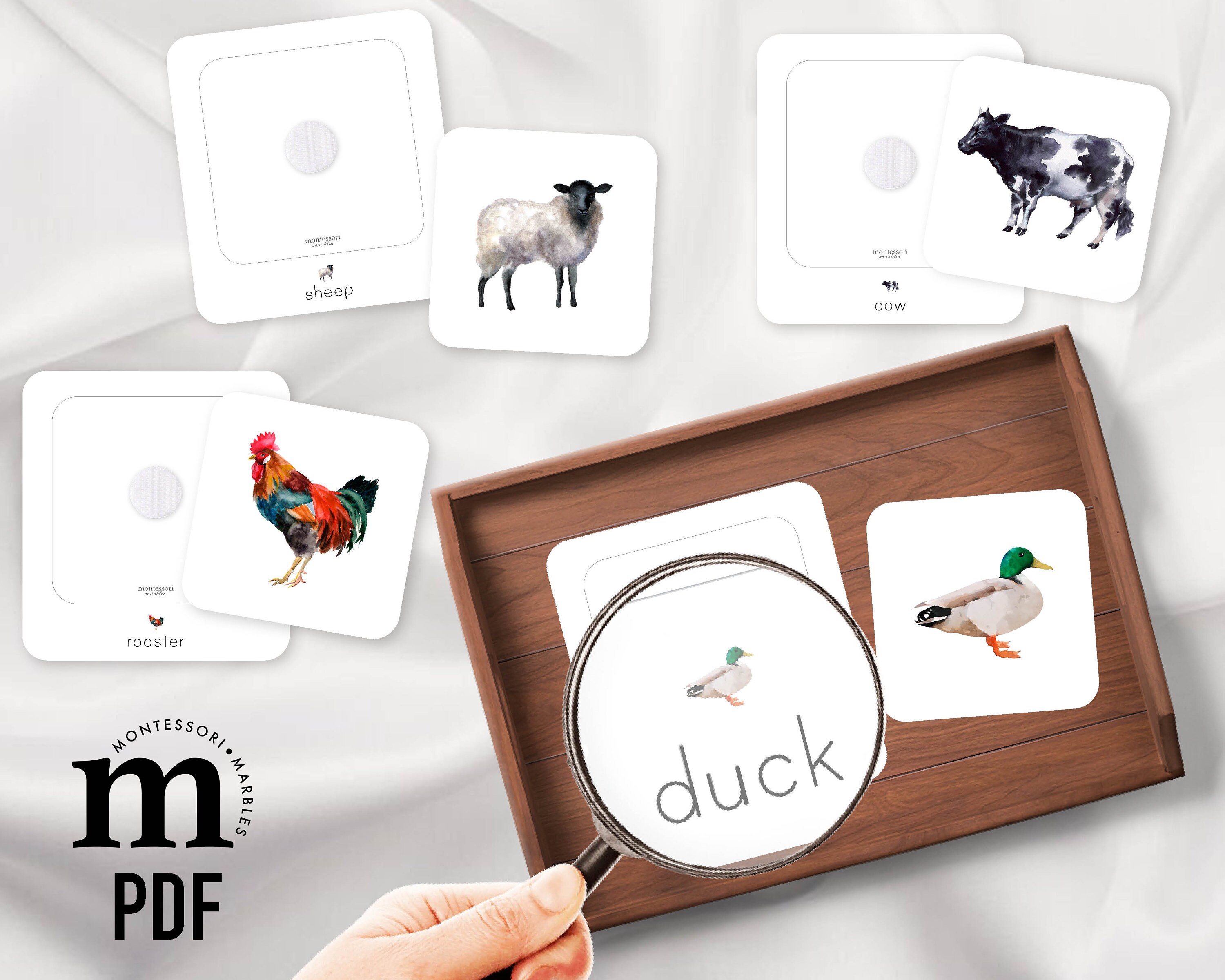 FARM ANIMALS Magnifying Matching Game Montessori at Home Using ...