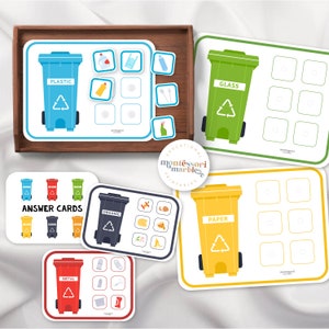 EARTH DAY RECYCLABLE Sorting Cards Montessori Inspired Printable ...