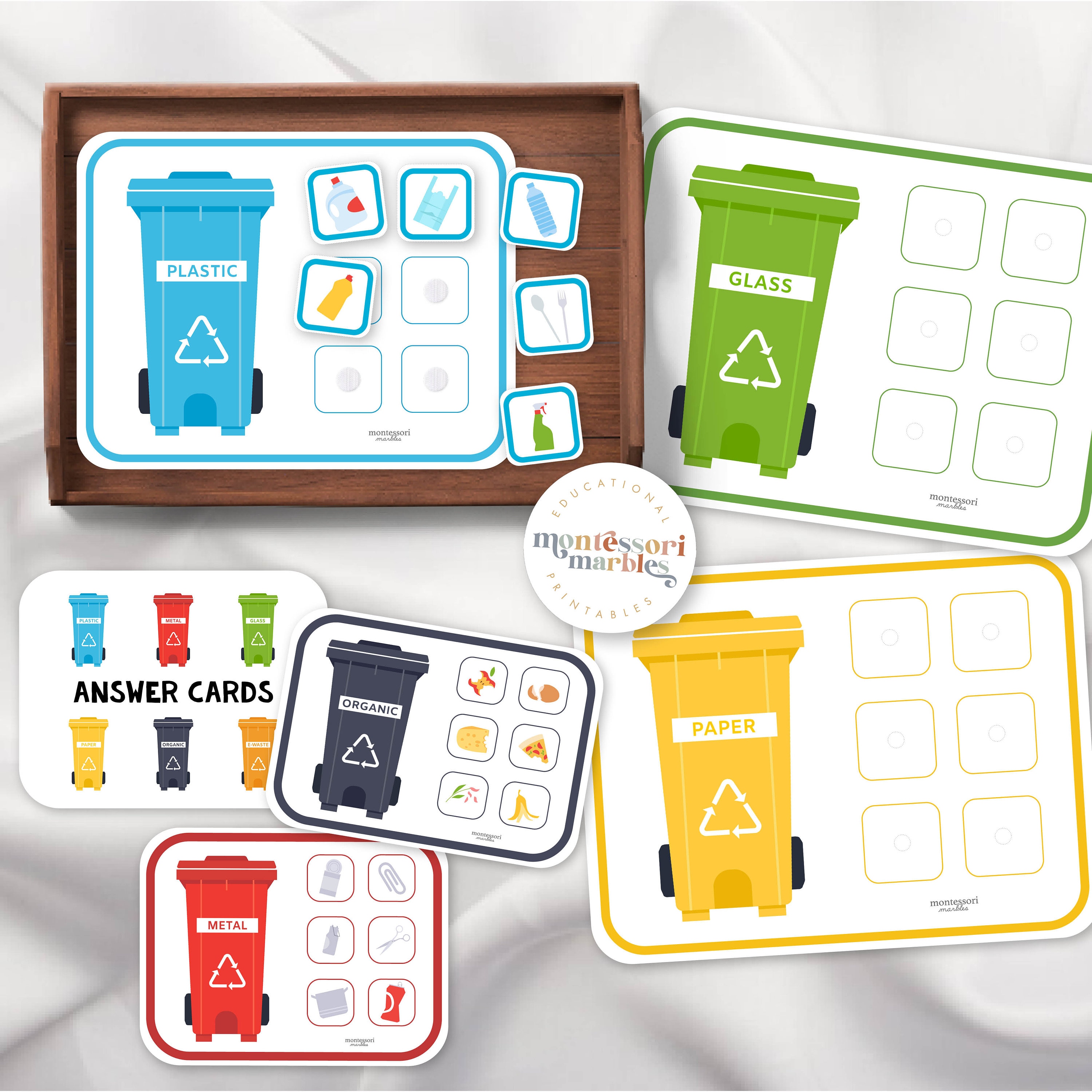 EARTH DAY RECYCLABLE Sorting Cards | Montessori Inspired Printable ...