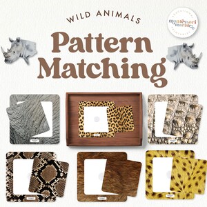 Safari Jungle Animals Pattern Matching 16 Puzzles | Two-piece Visual ...