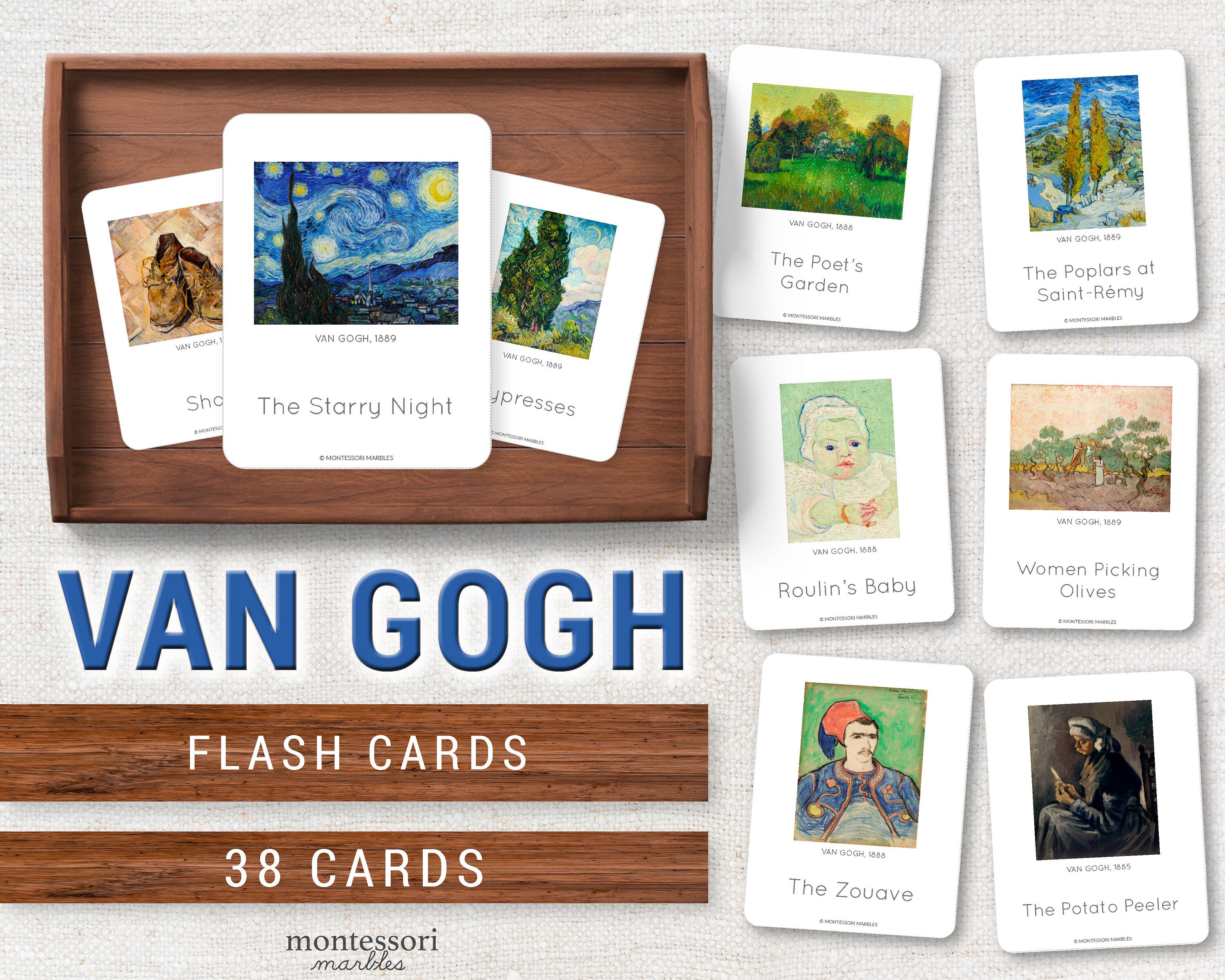 VINCENT VAN GOGH Flash Cards Famous Artists Famous - Etsy
