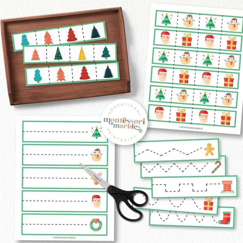 Christmas Cutting Strips | Montessori Fine Motor Scissor Skills ...