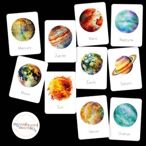 SOLAR SYSTEM Flash Cards | 10 Flash Cards | Montessori Inspired ...