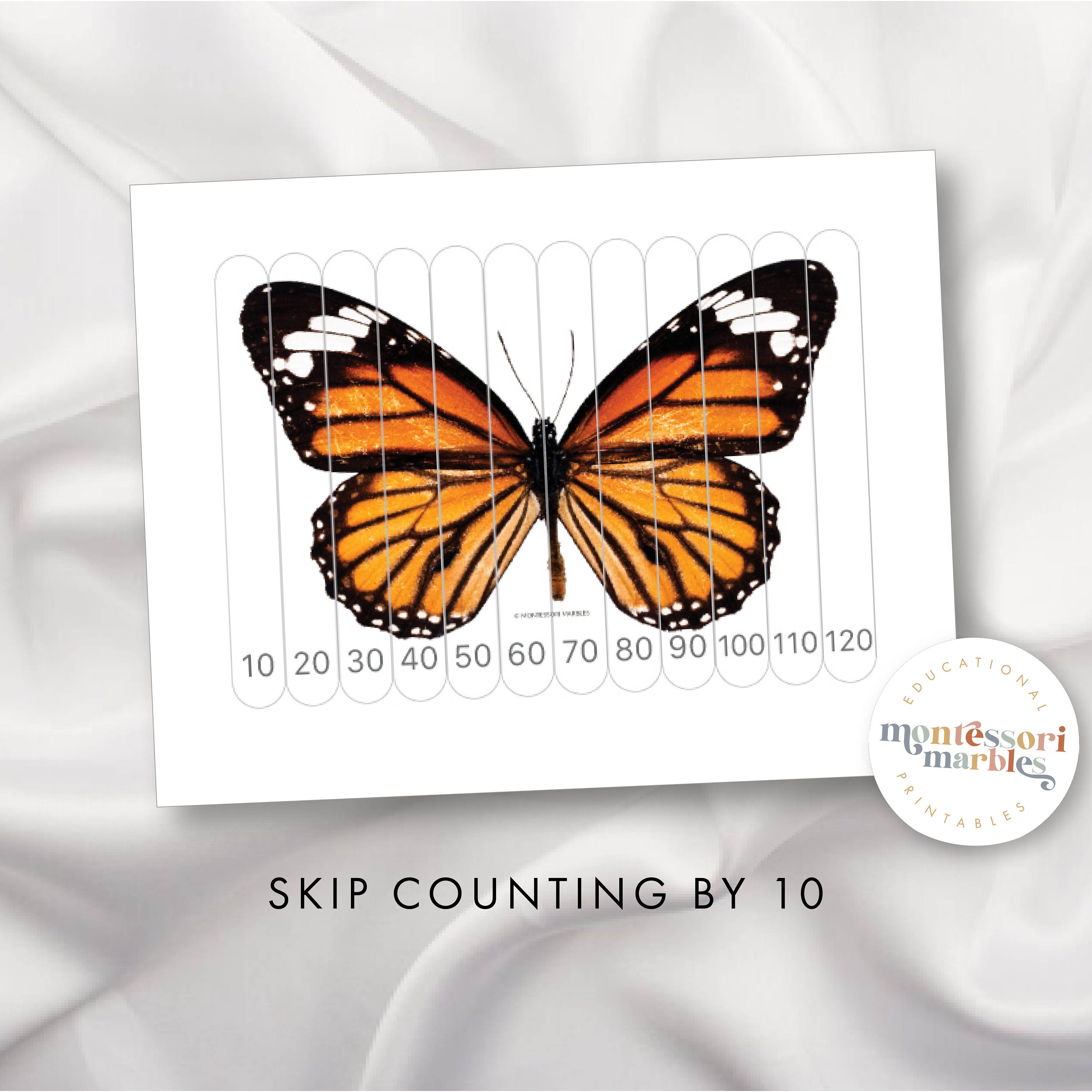 BUTTERFLY Skip Counting Puzzles for Kindergarten and First Grade ...