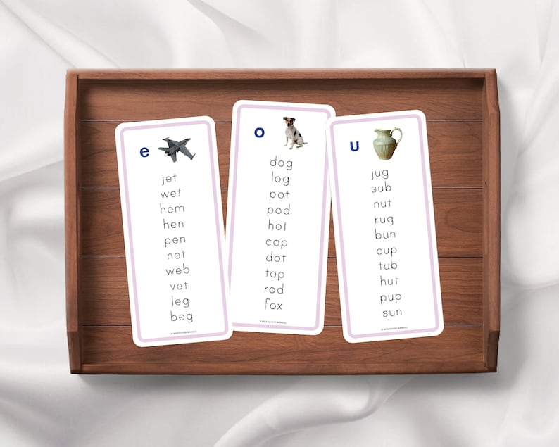 MONTESSORI PINK SERIES Short Vowels Word Lists Emerging Readers ...