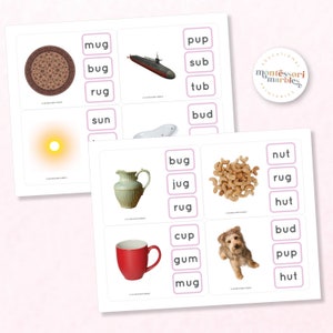 BUNDLE PACK Montessori Pink Series | Name the Objects Short A,E,I,O,U ...