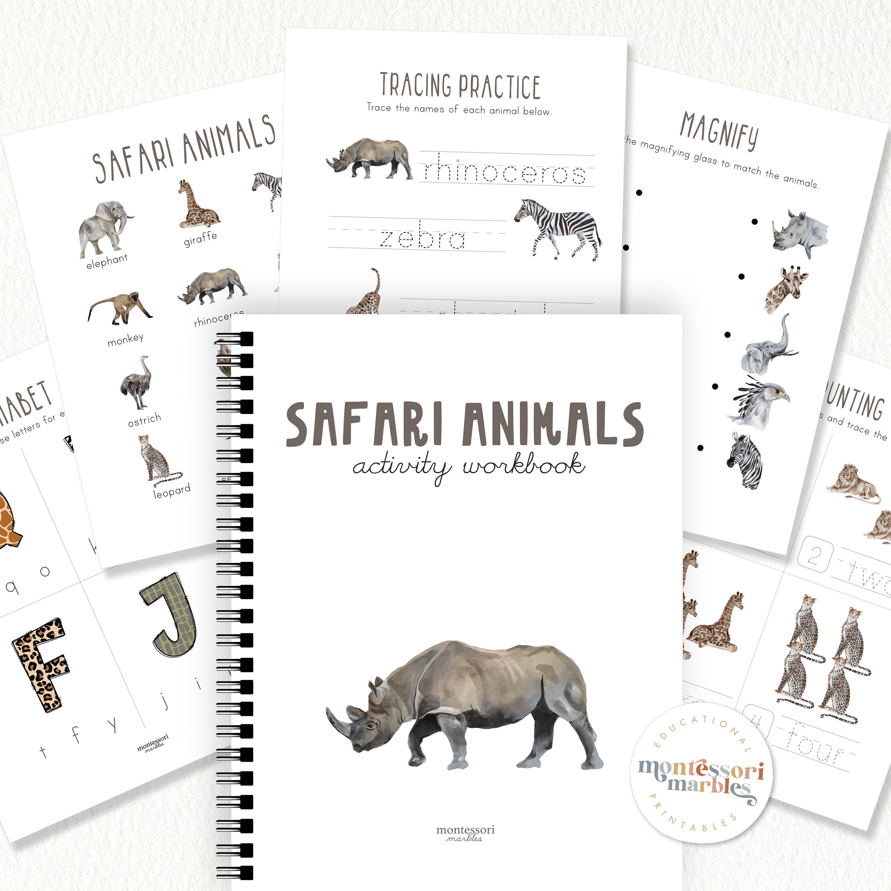 SAFARI ANIMALS Activity Workbook | Fun Printable for Summer | Morning ...