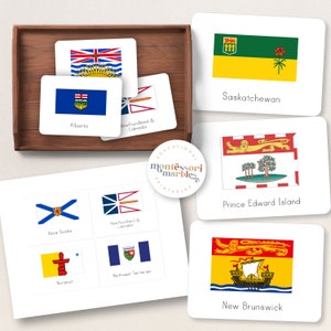CANADA Provincial Flag Flash Cards | 10 Provinces and 3 Territories ...