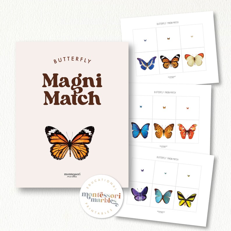 BUTTERFLY Magnifying Matching Game Montessori at Home Using Magnifying ...