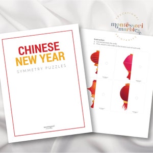 LUNAR NEW YEAR Lanterns Symmetry Matching Puzzle | Montessori Inspired ...