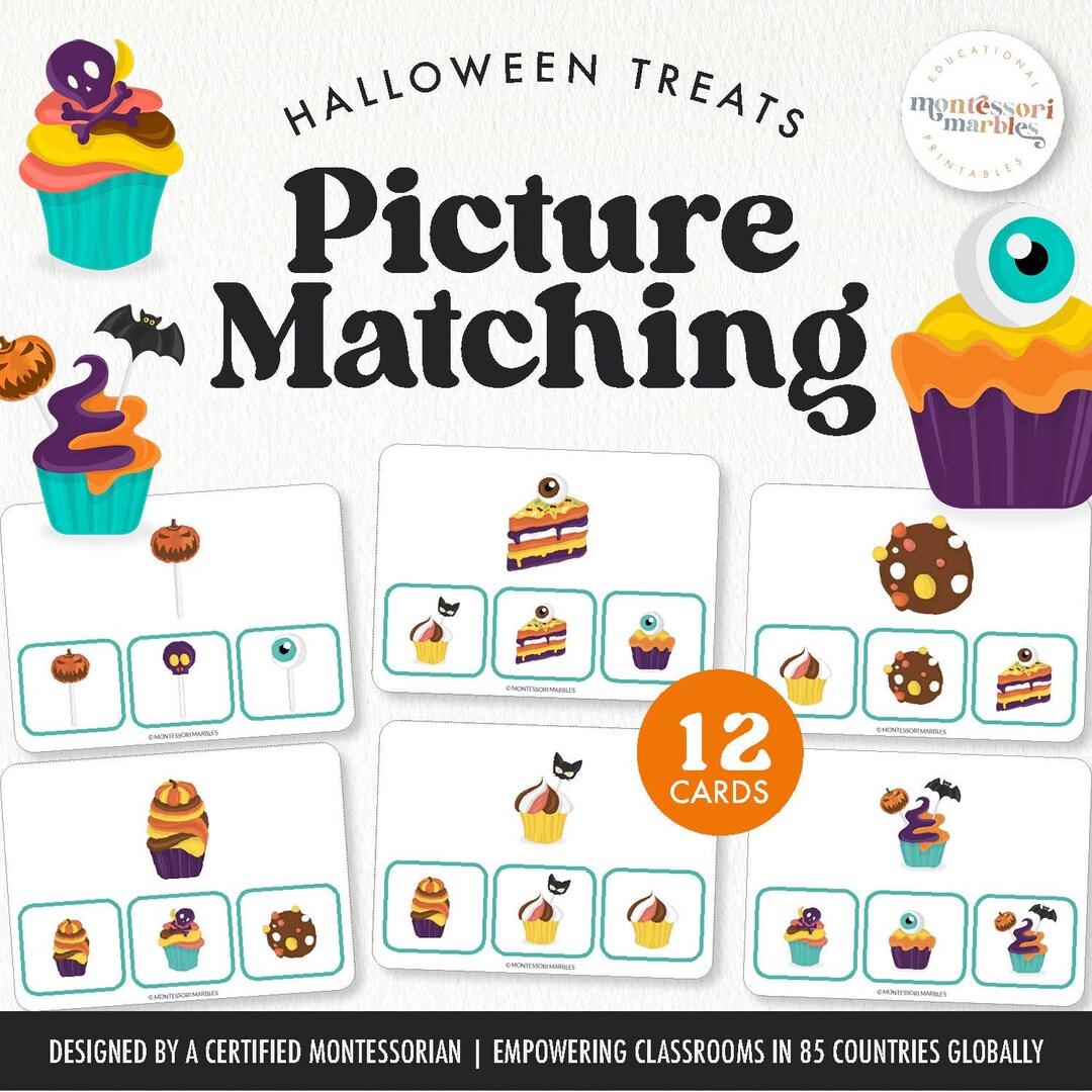 HALLOWEEN Picture Matching Activity | Visual Skills Clip Cards for Prek ...