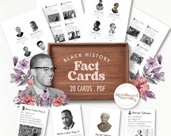 Black History Month Fact Cards | Famous African Americans | Montessori ...
