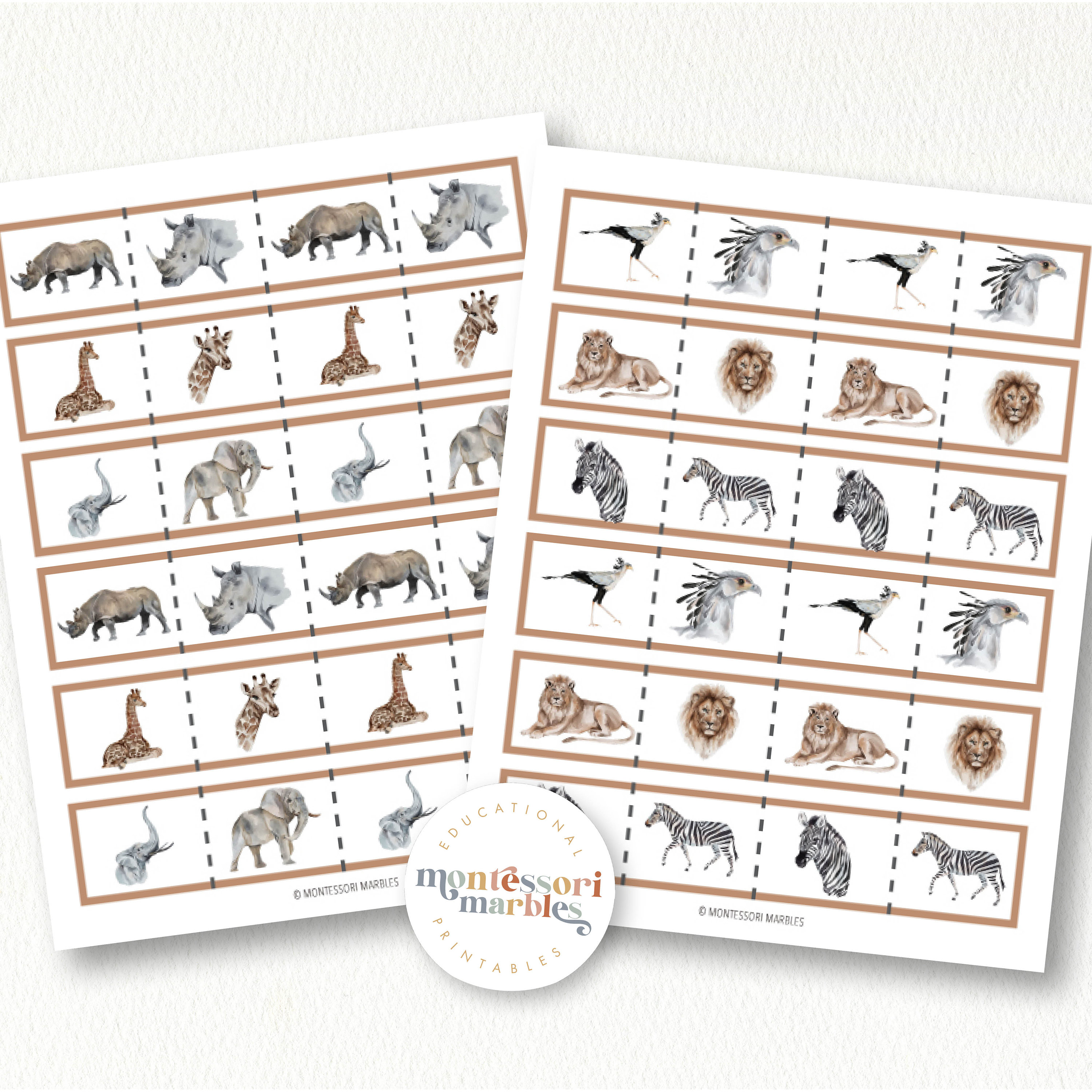 Safari Animals Cutting Strips | Scissor Practice Ages 2-5 | African ...