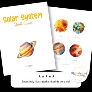 SOLAR SYSTEM Flash Cards | 10 Flash Cards | Montessori Inspired ...