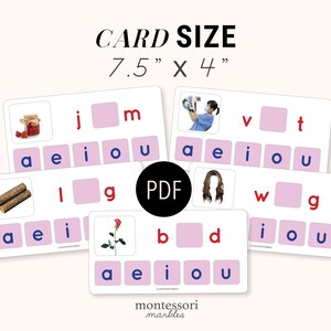 BUNDLE PACK Montessori Pink Series Missing Vowels Cards for - Etsy