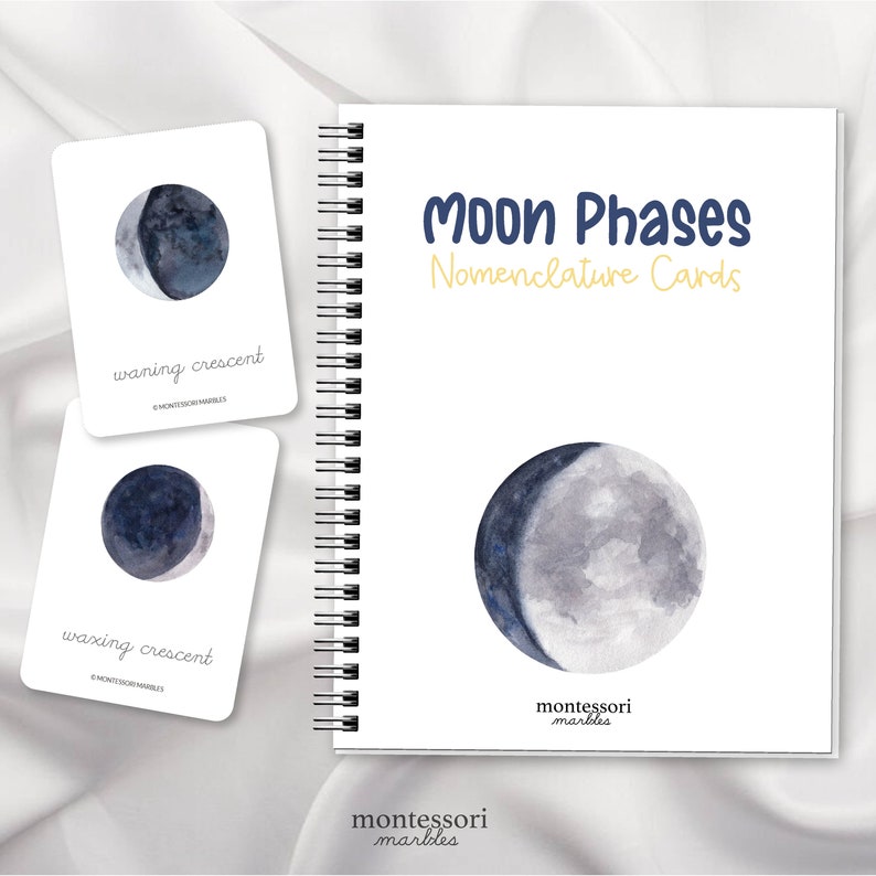 CURSIVE MOON PHASES Montessori Nomenclature Cards Montessori - Etsy