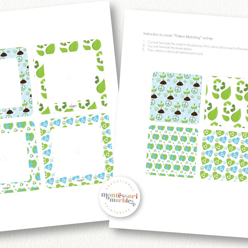 Earth Day Pattern Matching Puzzle | Montessori Toddler Visual ...