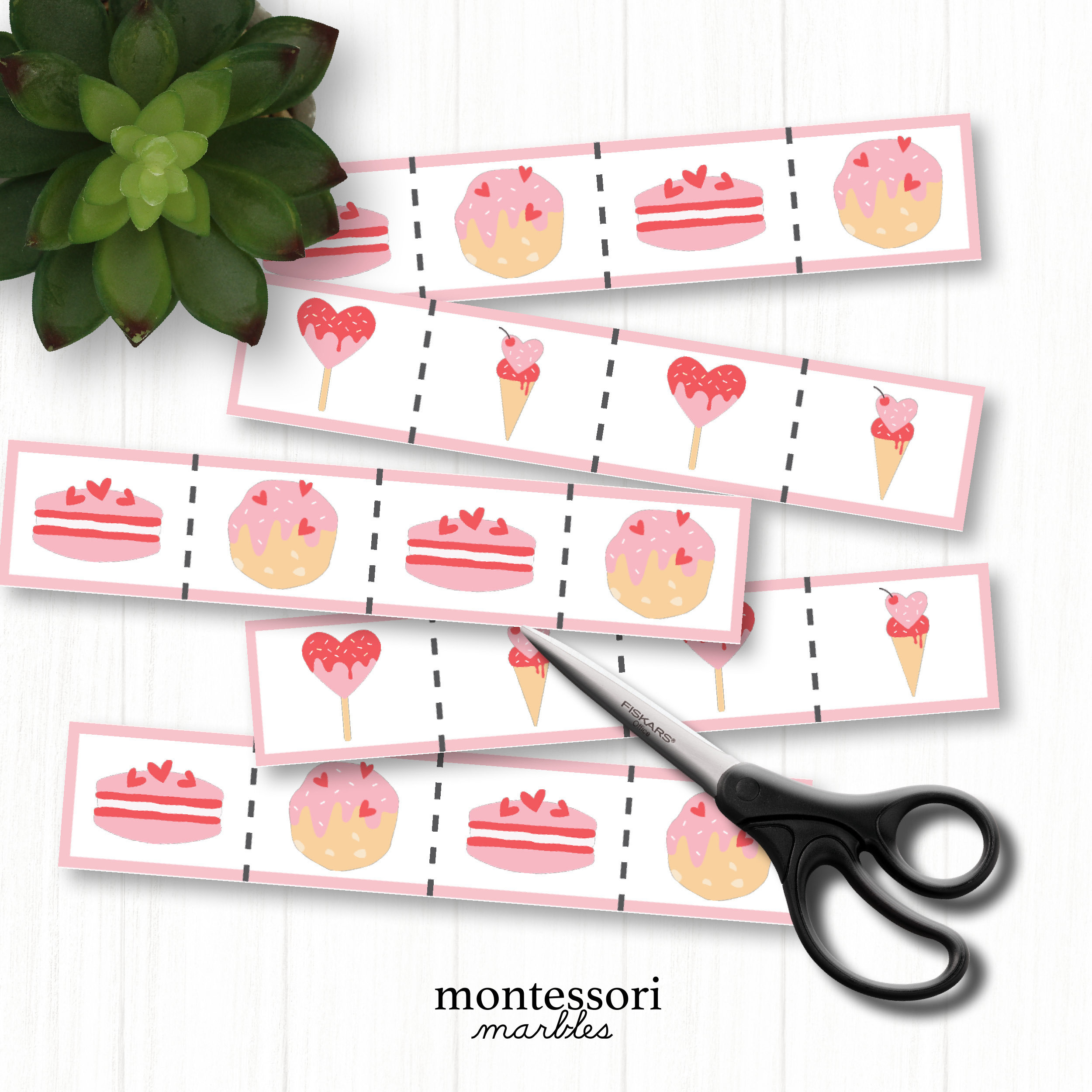 Valentine's Day Cutting Strips for Preschool and | Etsy