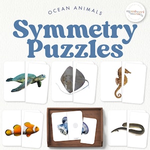 OCEAN ANIMALS Symmetry Puzzles | Montessori Inspired Printable ...