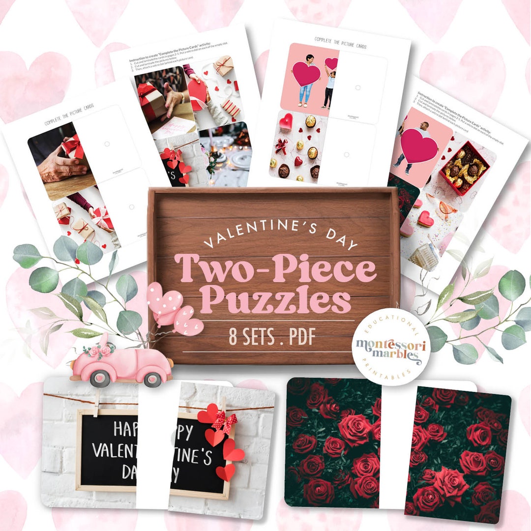 VALENTINES DAY Montessori Picture Matching Activity Toddlers Matching ...