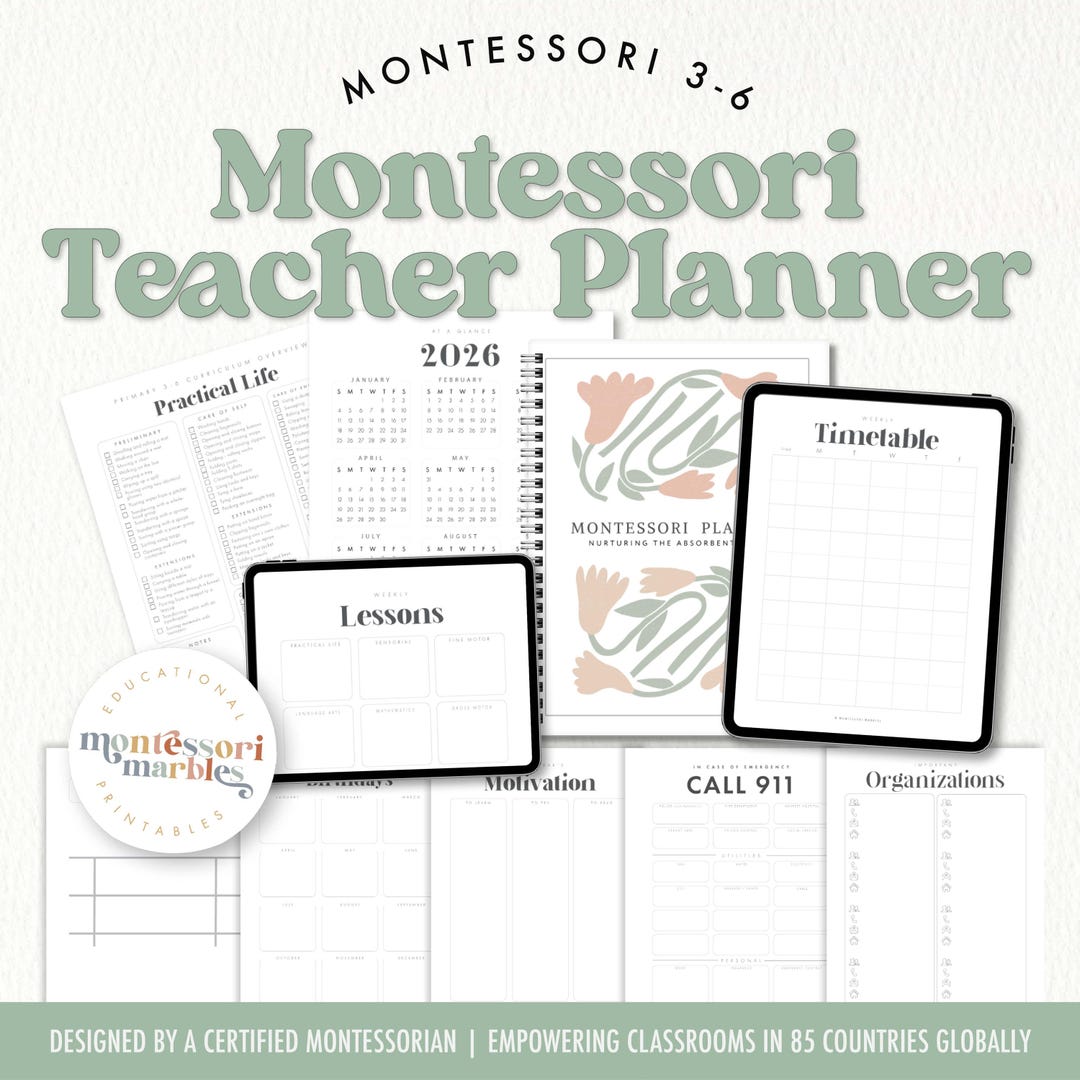 Teacher Planner 2025-2026 | Montessori Planning | Primary Classroom ...