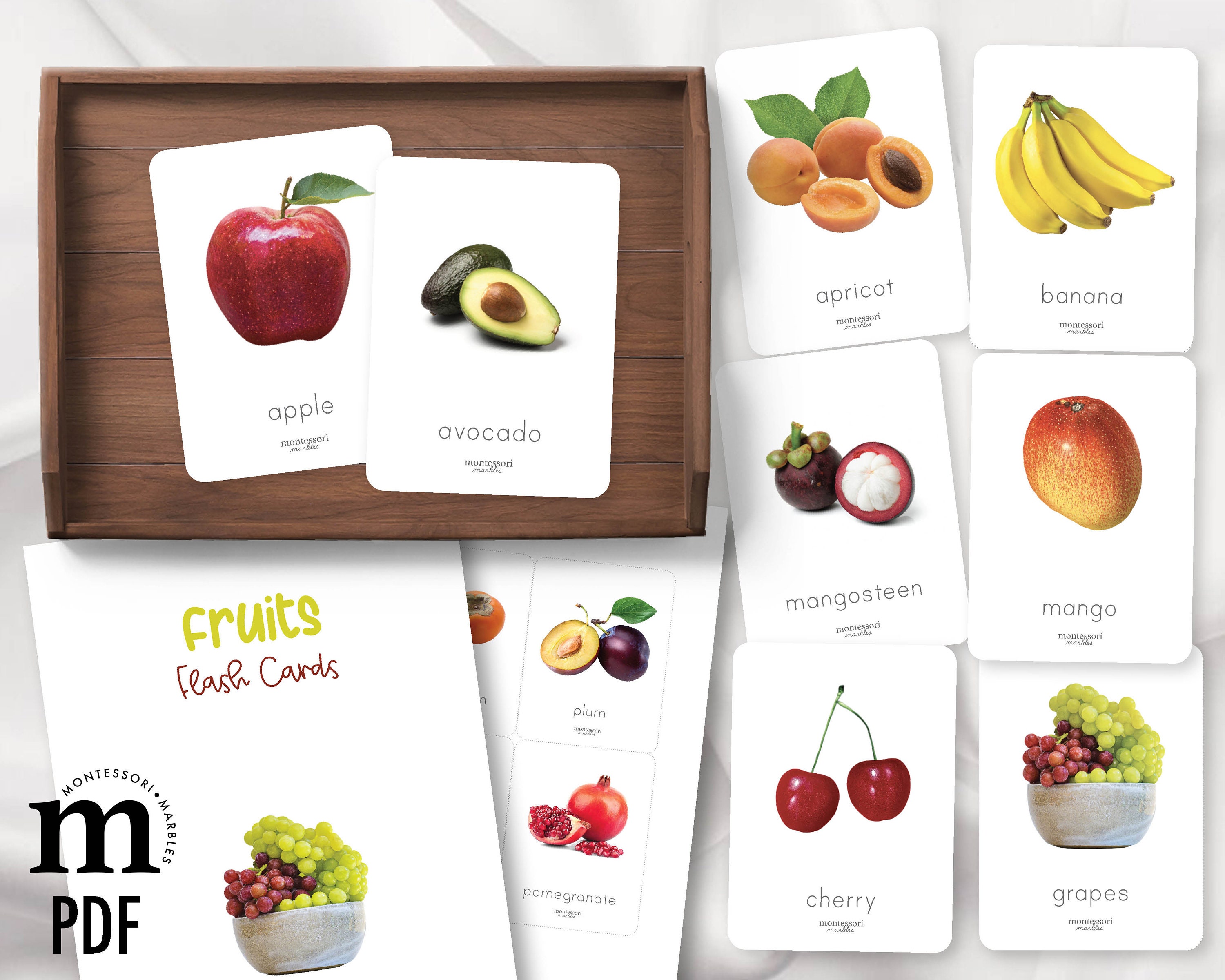 FRUITS Flash Cards Montessori Inspired Resources With Real - Etsy