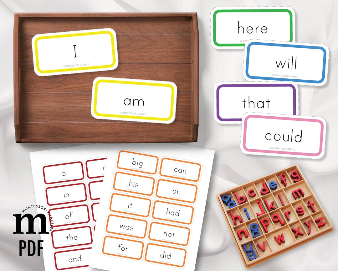 SIGHT WORDS Cards Montessori Puzzle Words for Learning Sight - Etsy