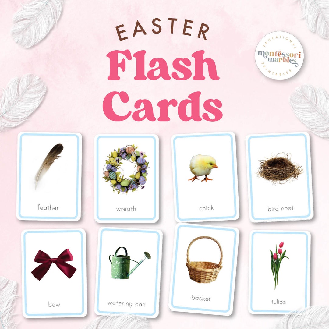 EASTER Flash Cards, Montessori Inspired Printable Vocabulary Cards for ...