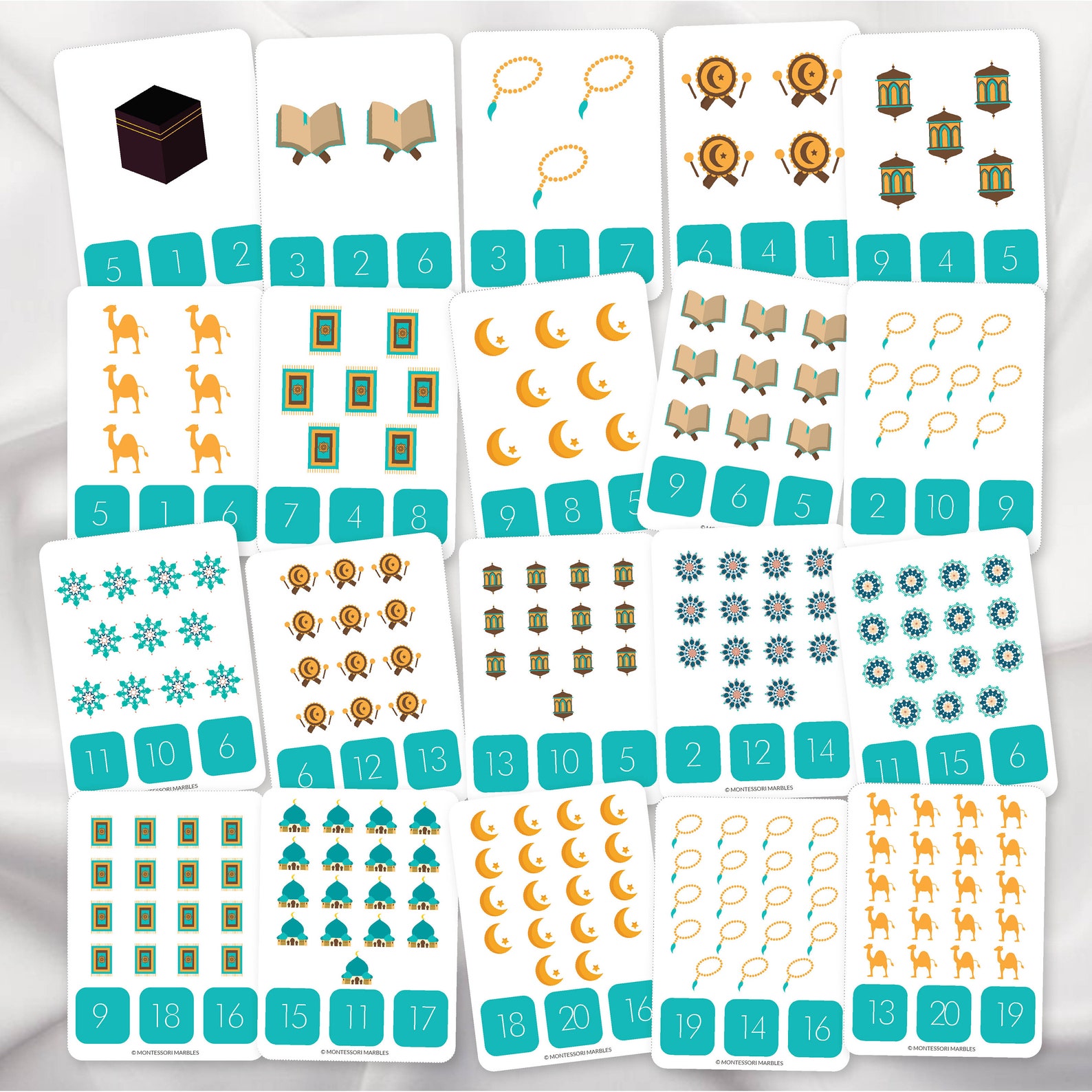 RAMADAN Counting 1 to 20 Kindergarten Printable Worksheet - Etsy