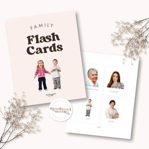 Family Flash Cards | Montessori Printable With Real Pictures | Learning ...