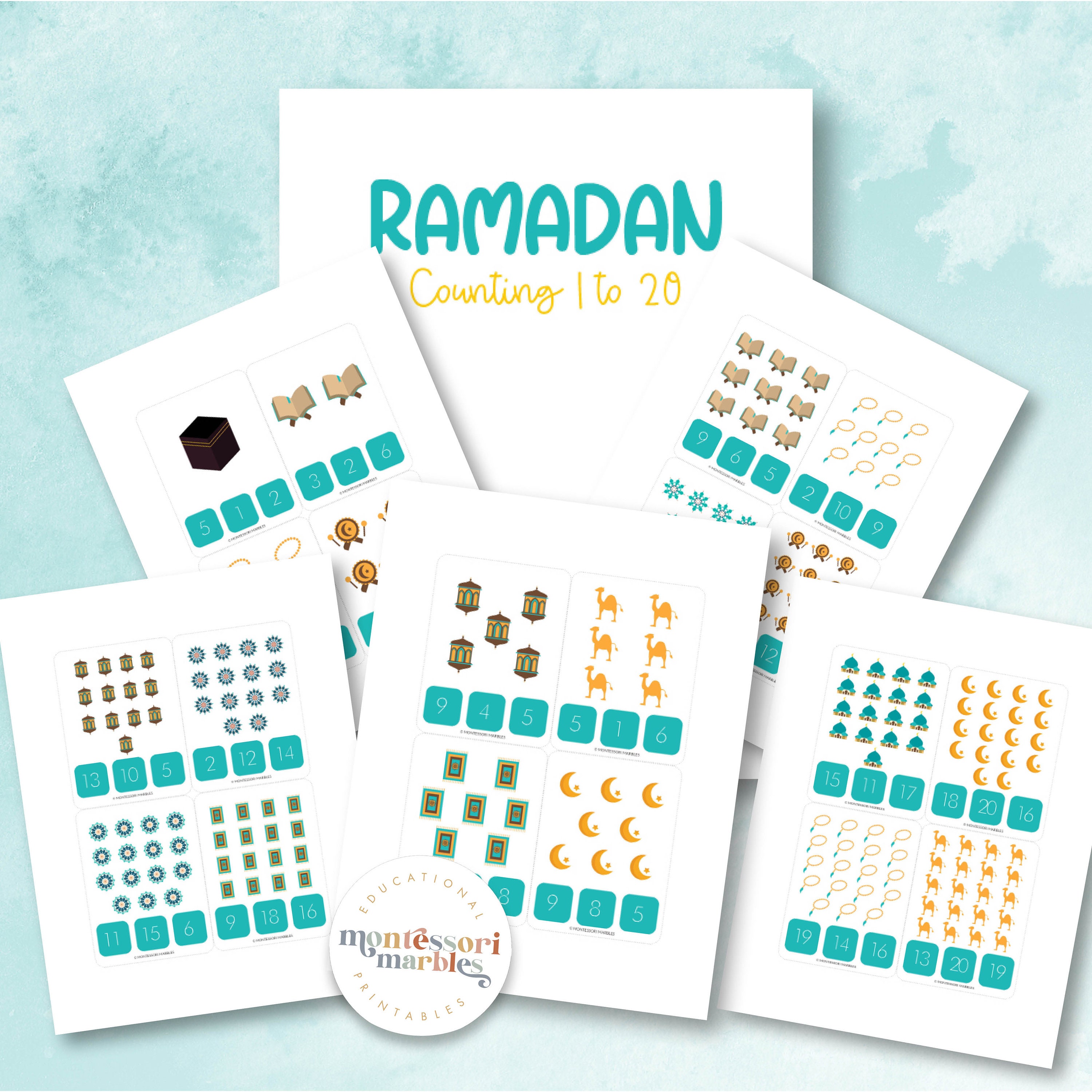 RAMADAN Counting 1 to 20, Kindergarten Printable Worksheet Activities ...
