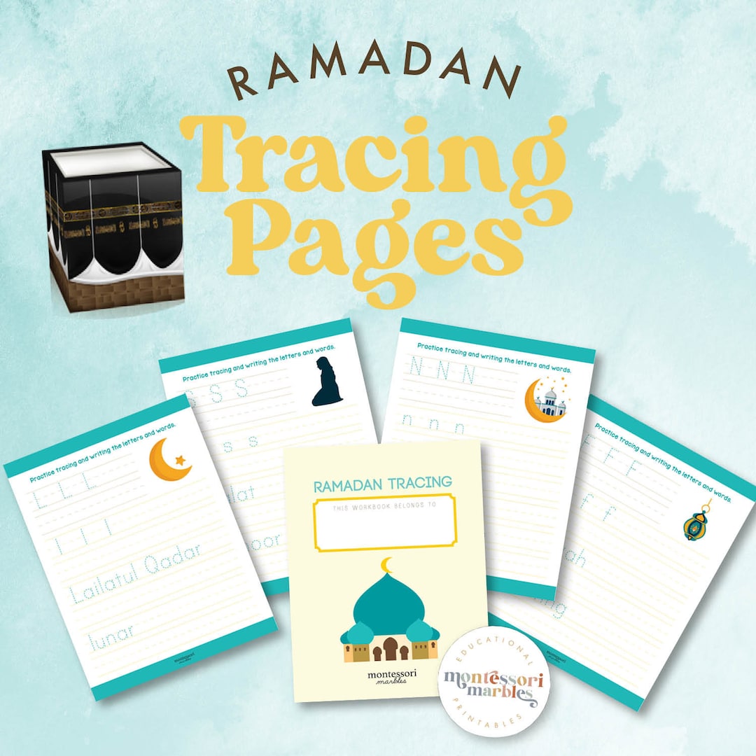 RAMADAN Tracing Practice Workbook | Cultural Activity for Kindergarten ...