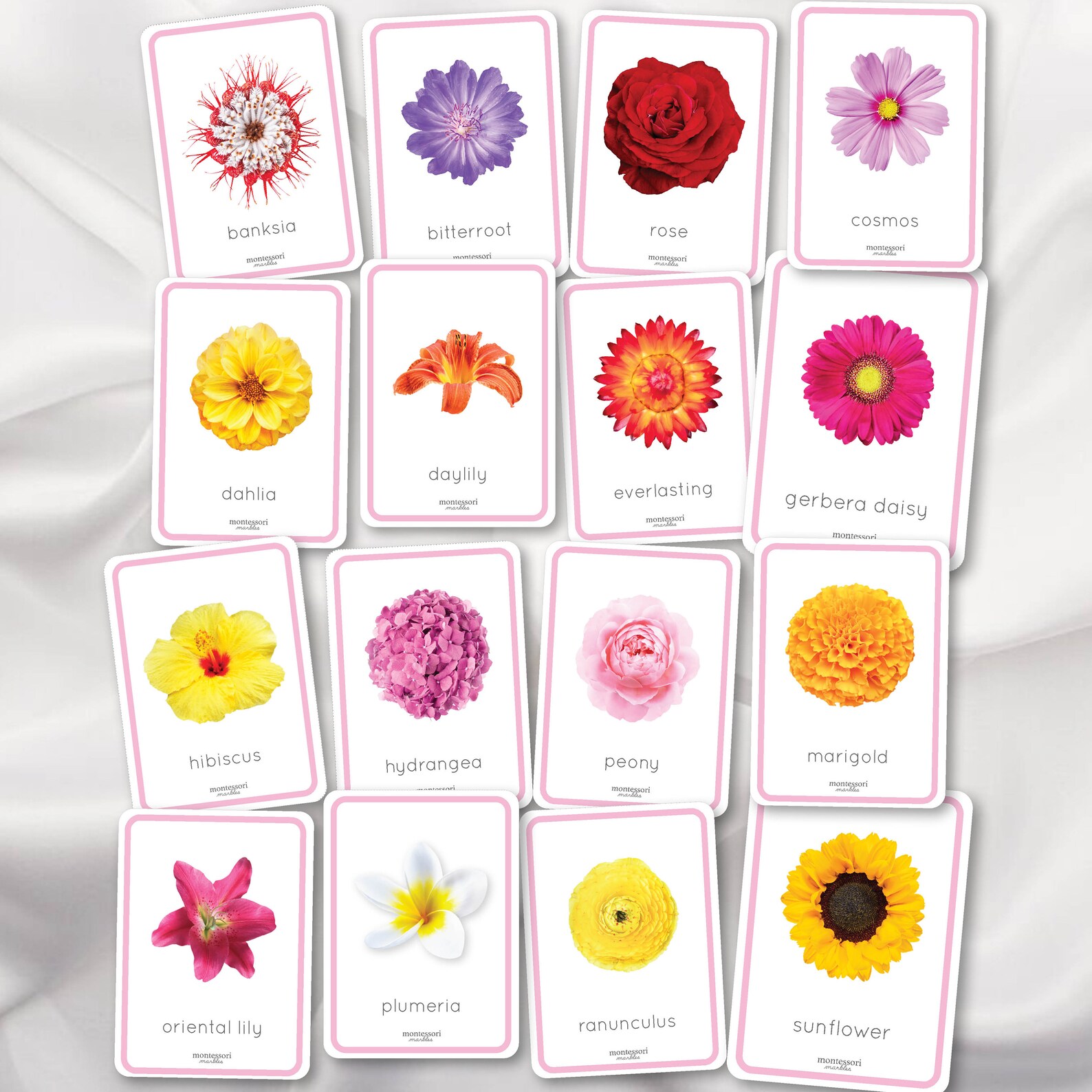 SPRING FLOWERS Flash Cards Montessori Inspired Printable - Etsy