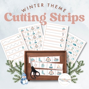 WINTER Cutting Strips, Scissors Skills, Cutting Skills, Fine Motor ...