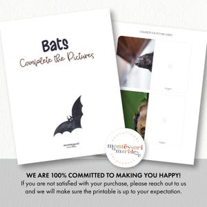 BATS Complete the Pictures Activity | Montessori Inspired Printable for ...