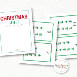 CHRISTMAS Counting Cards, Counter Cards, Count 1 to 10, Preschool Math ...